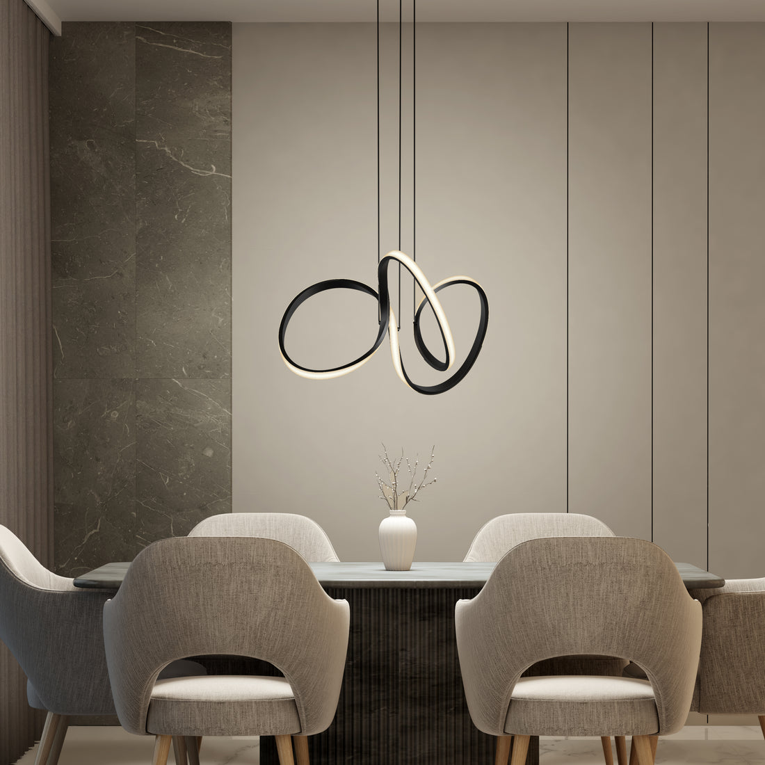 Swirl lámpara suspendida LED in Negro | Artika