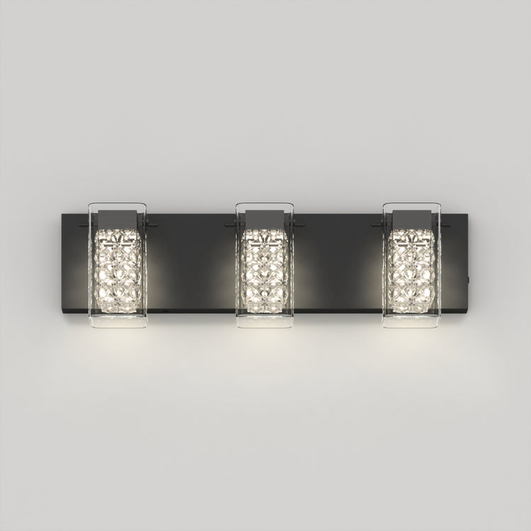 Crystal Cube LED bathroom vanity light 5 CCT black | Artika