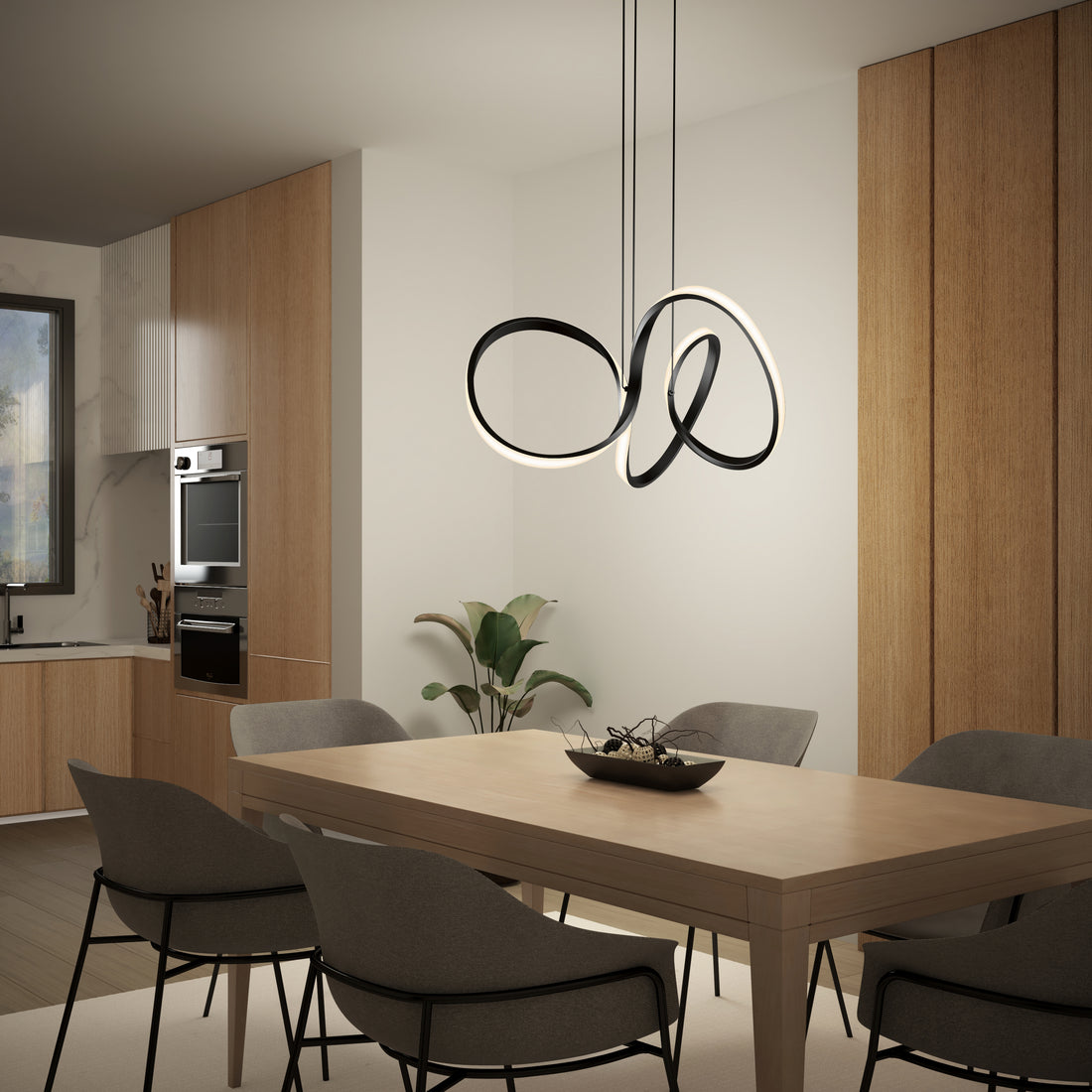 Swirl lámpara suspendida LED in Negro | Artika
