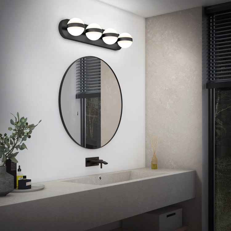 Baldric LED modern bathroom vanity light 3 CCT black | Artika